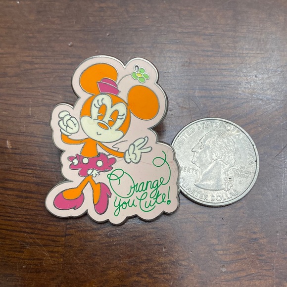 Disney | Other | Disney Minnie Pin Minnie Mouse Orange You Cute | Poshmark
